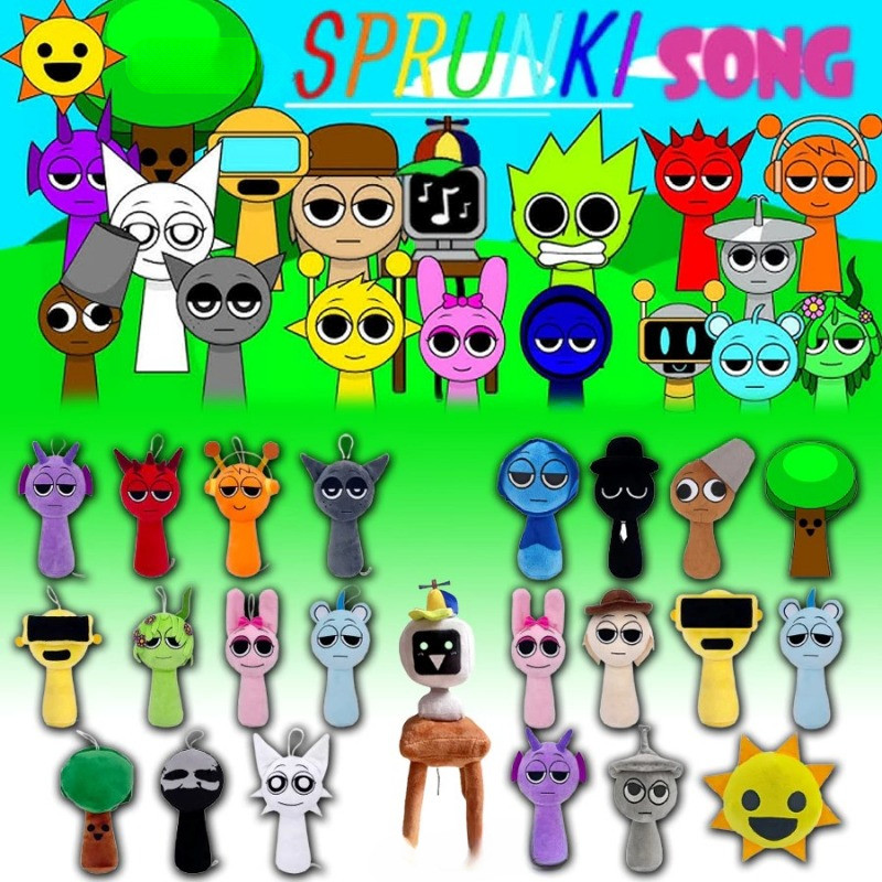 Sprunki Incredibox sprunki Wenda Gray Oren Raddy plush toy christmas ...