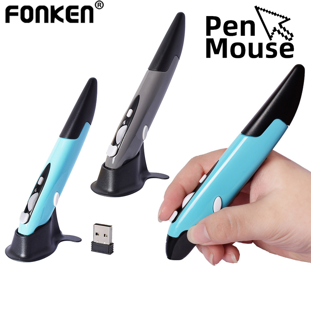 Fonken 2.4G Wireless Pen Mouse Optical Pocket Mouse Pen Vertical Pen ...