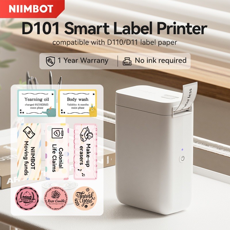 Niimbot D101 Large Size Label Printer Thermal Label Maker, For Home ...