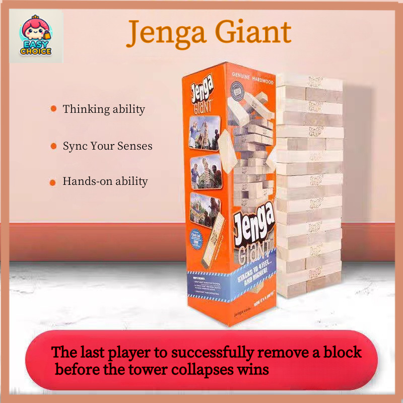 Hasbro Gaming Classic Jenga Game with Hardwood Blocks, Stacking Tower ...