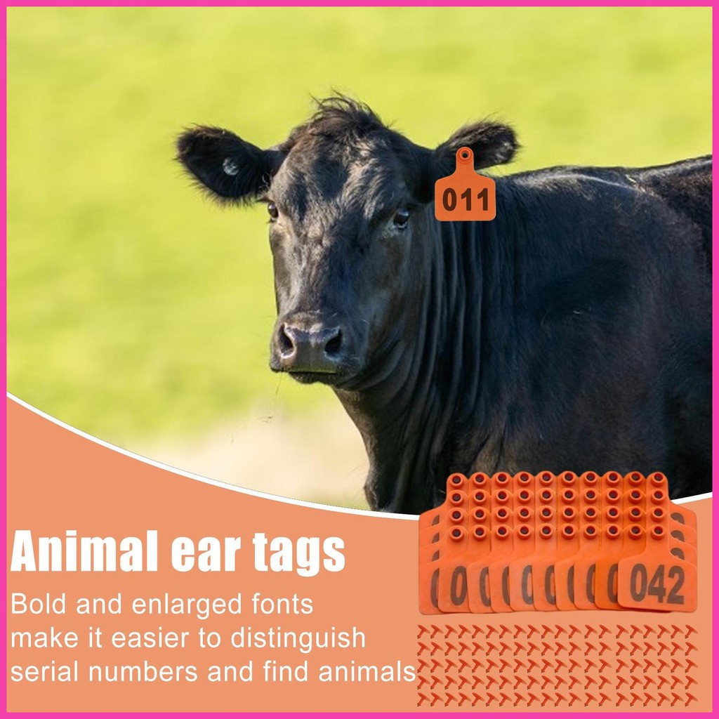 Goat Ear Tags Cattle Ear Tags with Numbers Bold Font Soft Mark Label 1 ...