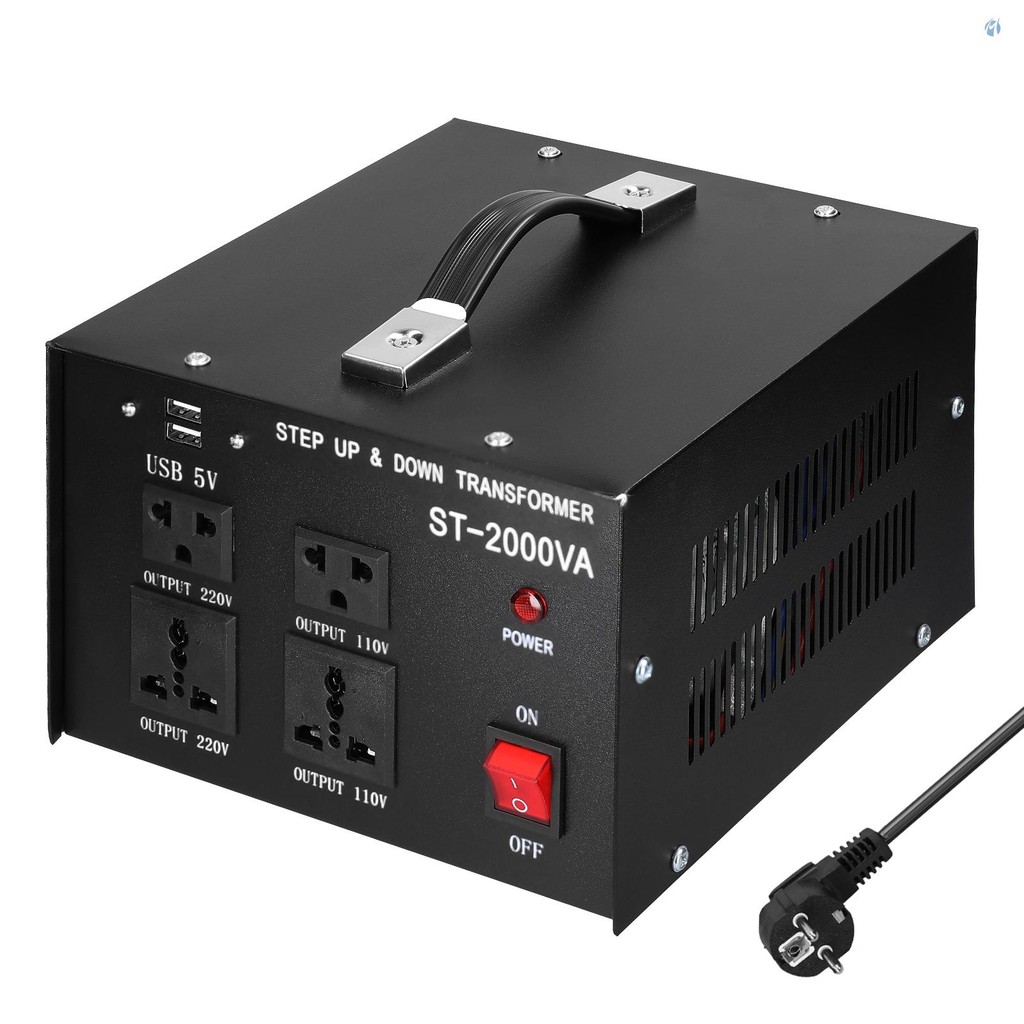 Step Up&Down Transformer Compact Size Voltage Converter 2000VA Portable ...