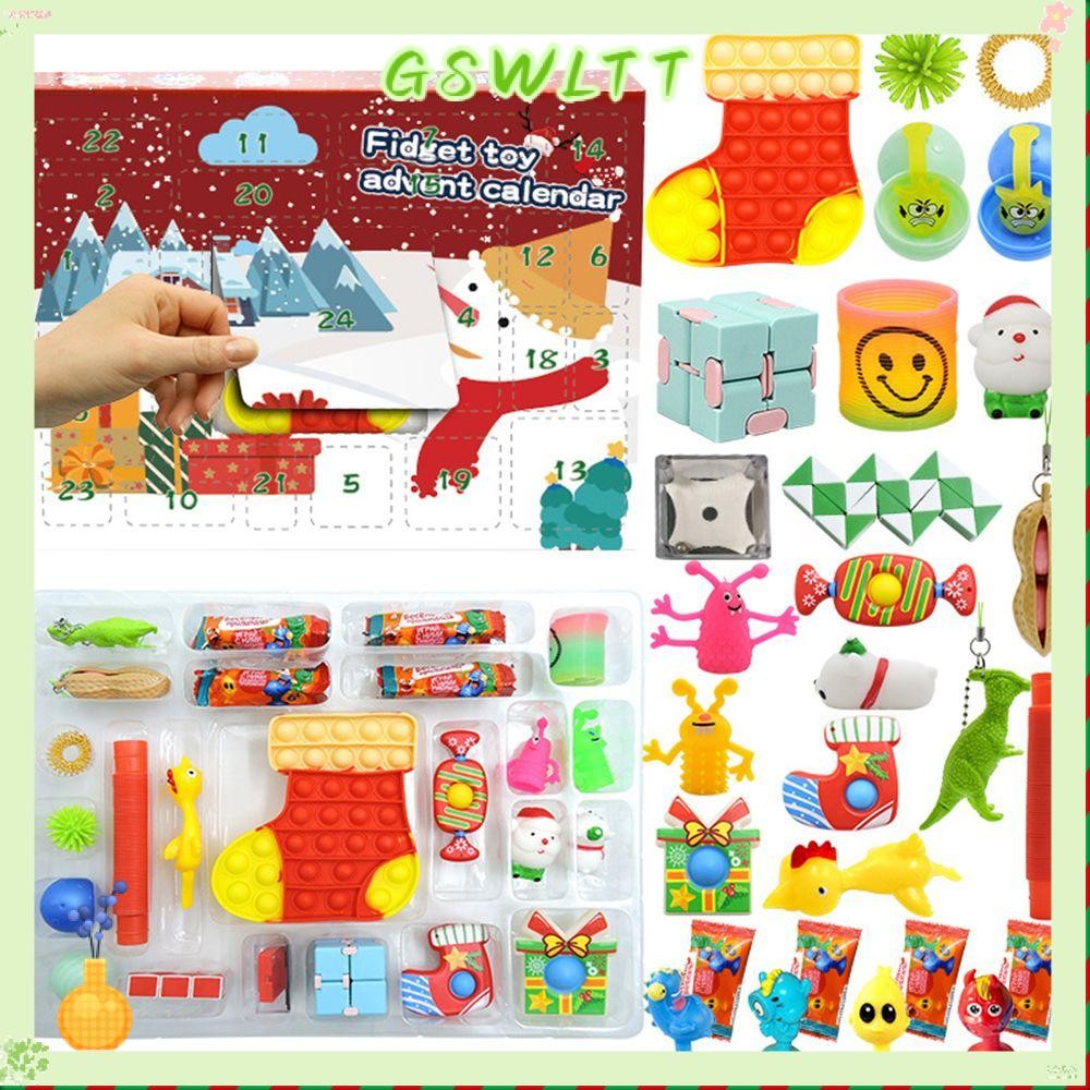GSWLTT Fidget Advent Calendar Fun Sensory Fidget Toy Pack Bubble Toy ...
