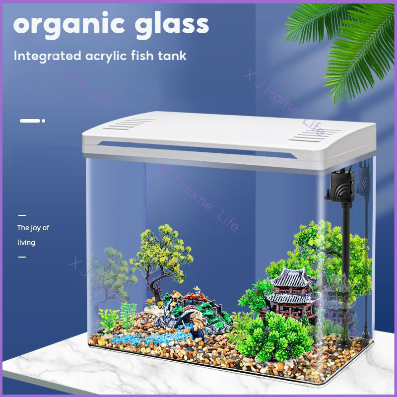 Acrylic Fish Tank Living Room Household Aquarium Plexiglass Integrated ...