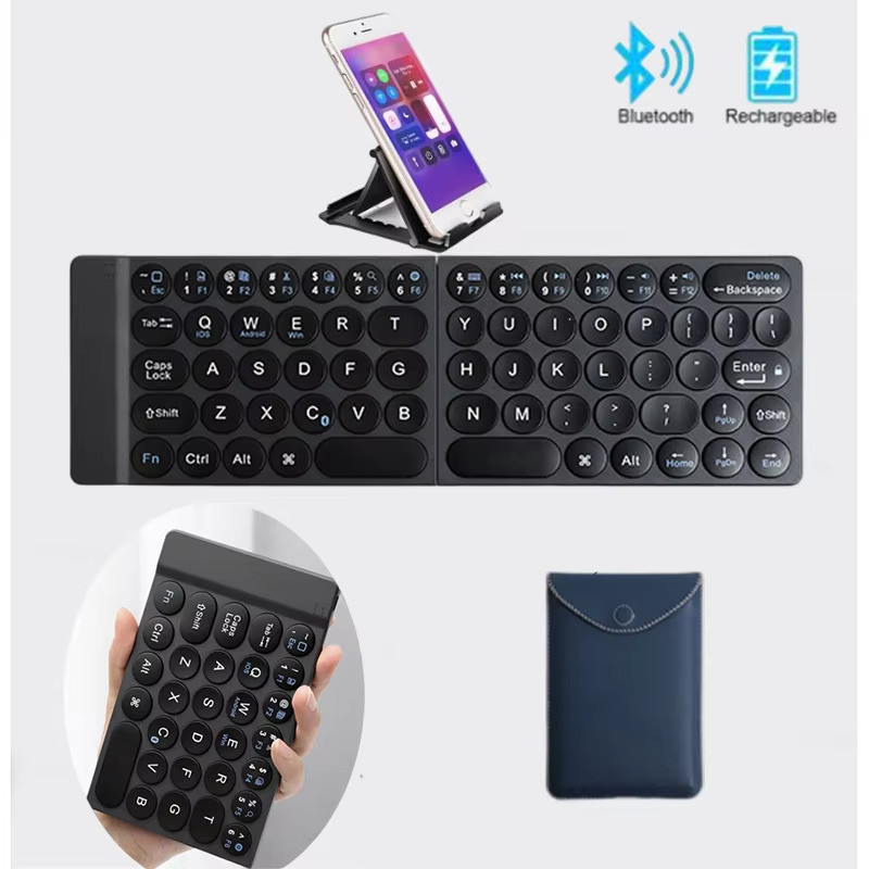 Bluetooth Folding Keyboard, 3.5mm Foldable Bluetooth Keyboard, Lightest ...