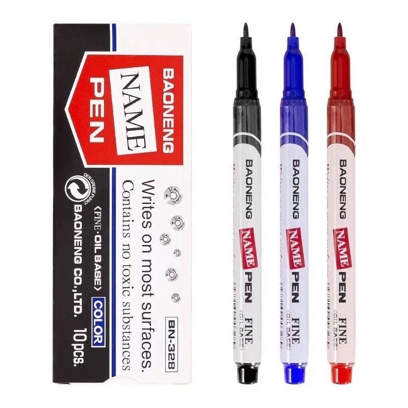 Baoneng Permanent Marker Fine Srokes Name Pen (Black, Blue, Red ...