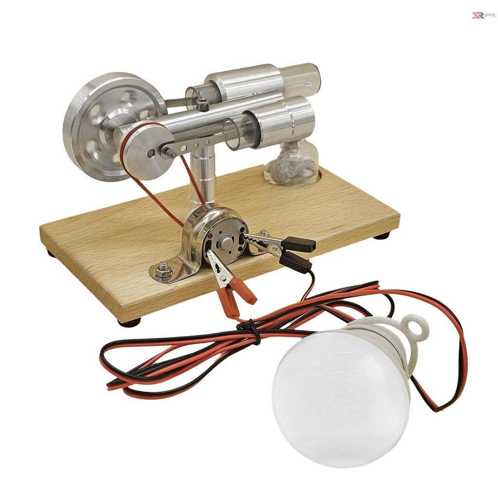 Hot Air Stirling Engine Electricity Generator Motor Model with LED Bulb ...