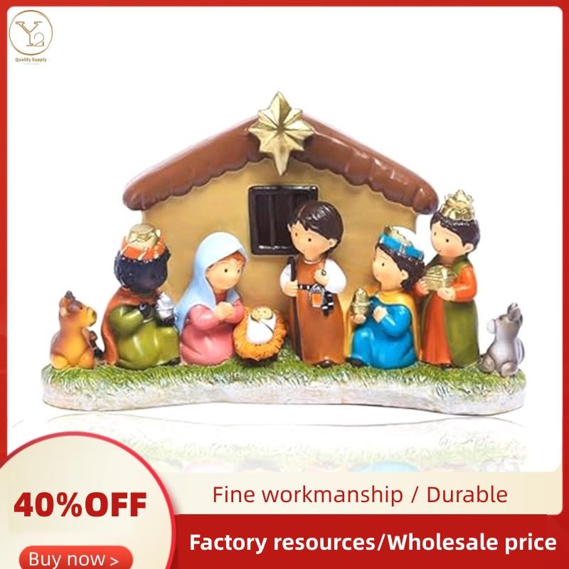 Mini Nativity Set Indoor Nativity Scene with LED Light Include 1 Manger ...