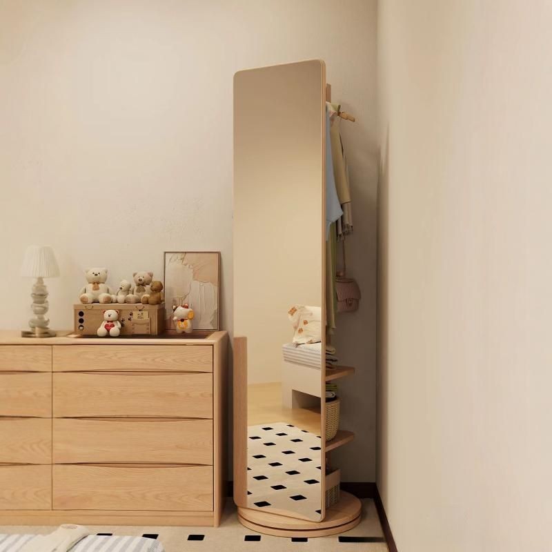Solid Wood Full-Length Mirror Floor Home Dressing Mirror Bedroom ...