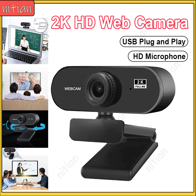 1080P/2K HD Webcam Plug and Play With Microphone USB Web Camera ...