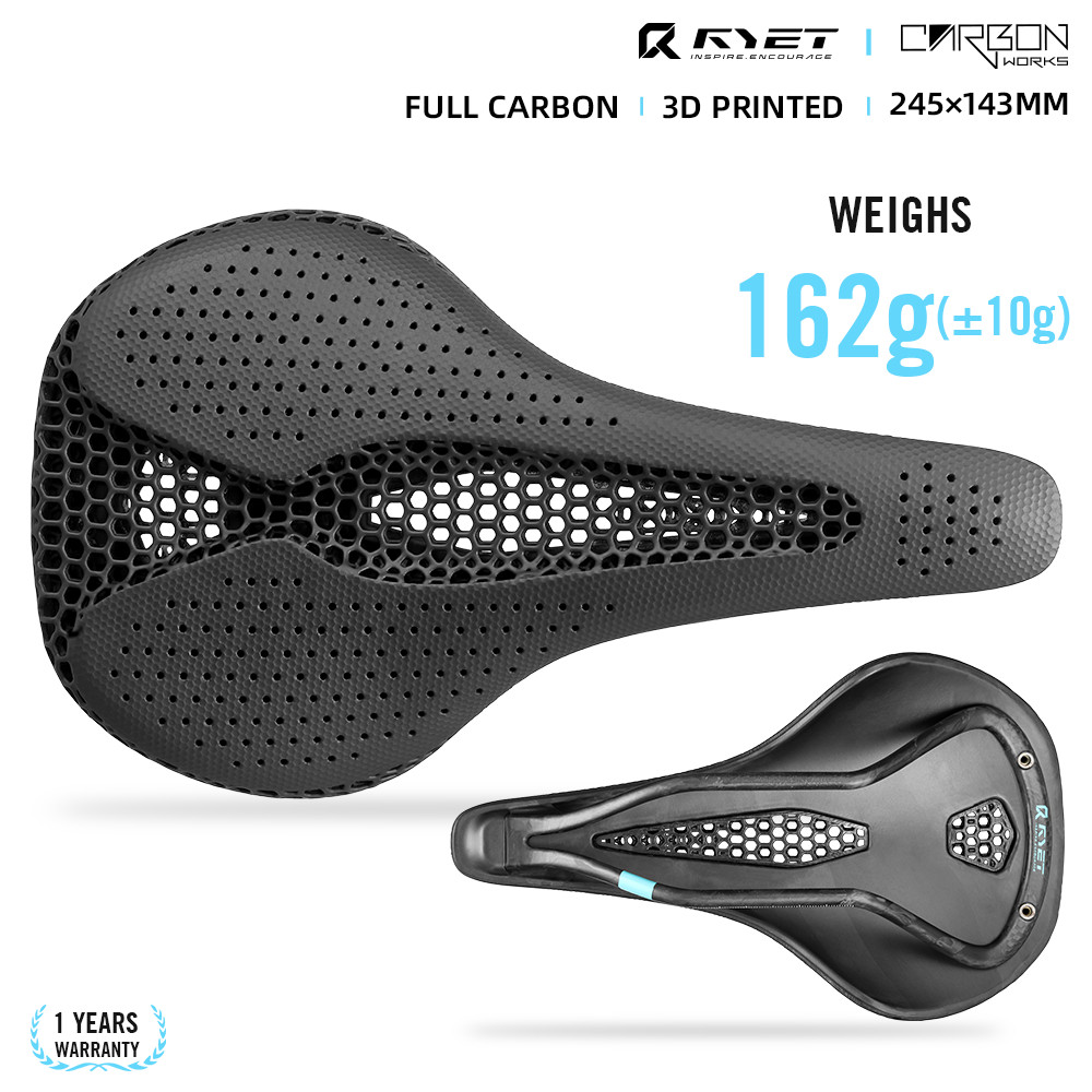 RYET Full Carbon 3D Printed Bike Saddle 245mm*143MM 162g 7*9mm Carbon ...