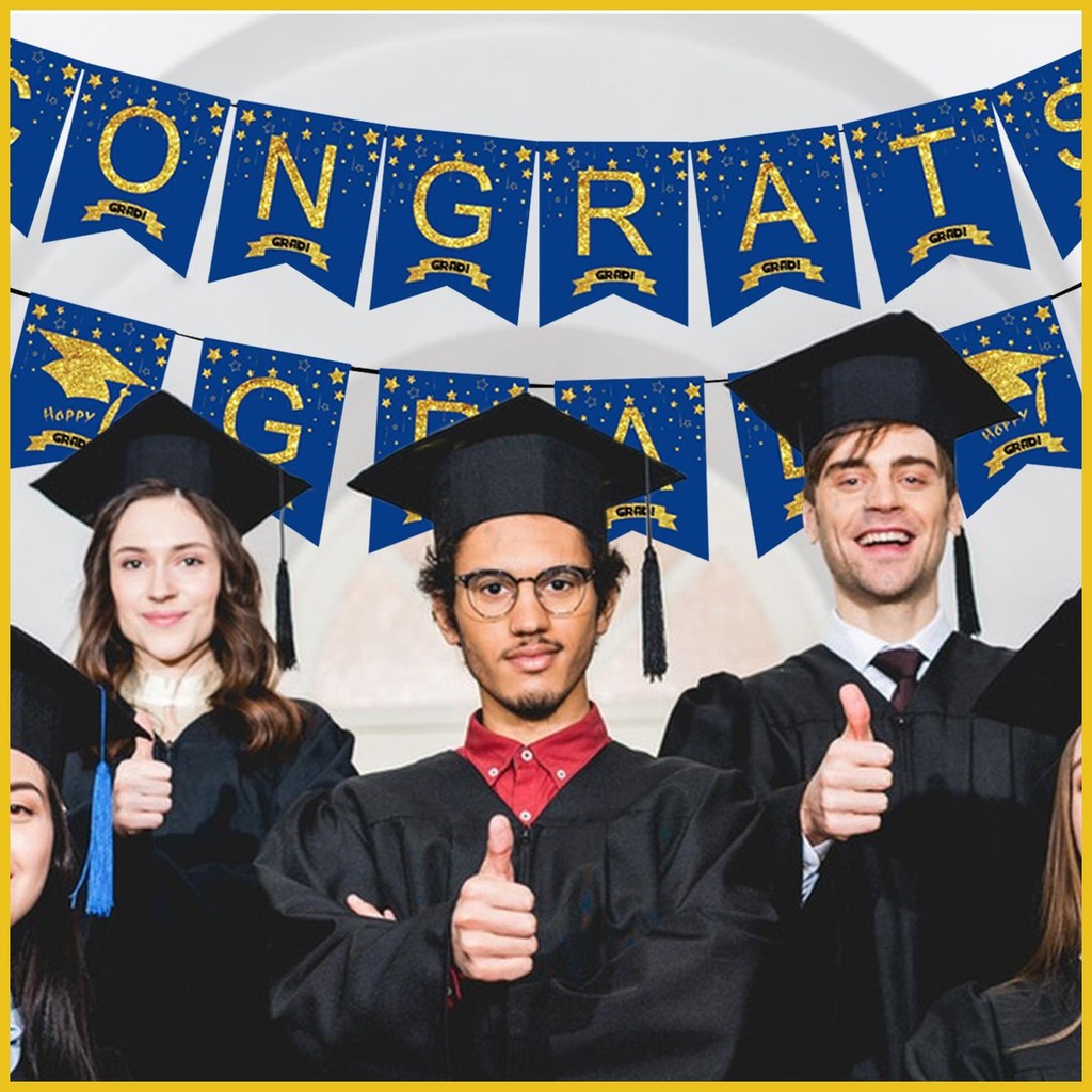 Graduation Banner 2024 Congrats Grad Blue Banners Graduation Decoration ...