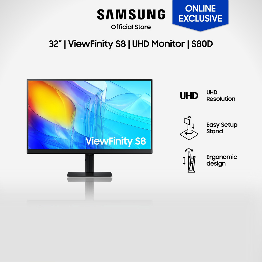Samsung 32" ViewFinity S8 S80D UHD Monitor / LS32D800EAEXXS [Online ...