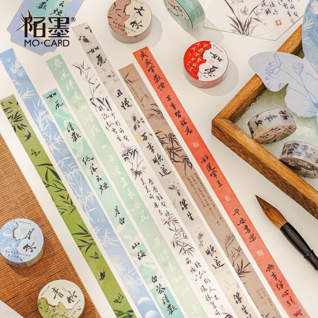 Chinese Style Calligraphy Text Aesthetic Washi Tape Set PET Washi Tapes ...