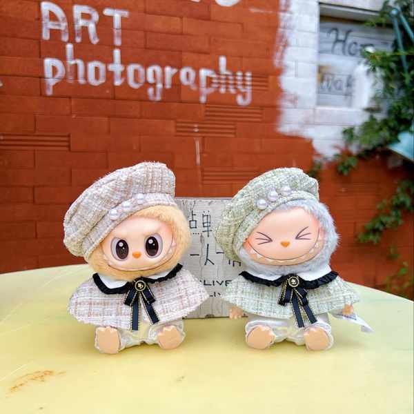 labubu clothes labubu shoes Labubu Sitting Party Doll Coat Chanel Style ...