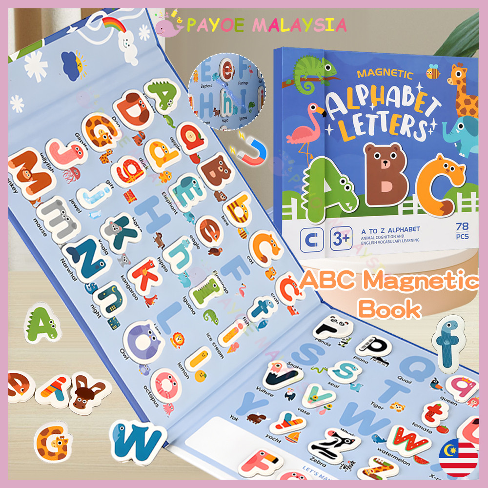 Payoe ABC Magnetic Puzzle Fun Magnet Alphabet Puzzle Book Reusable ...