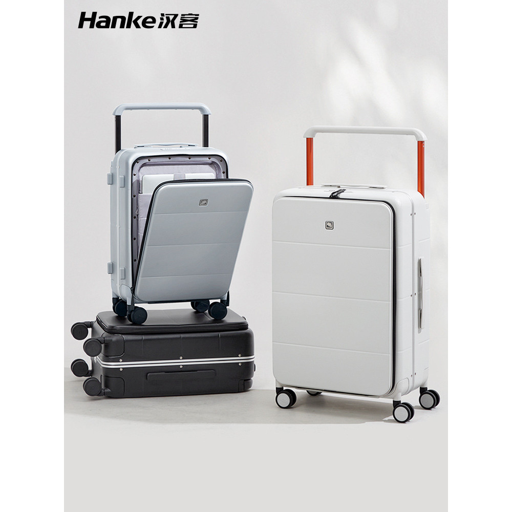 Hanke Wide Pull Rod Side Open Aluminum Frame Luggage for Women20Inch ...
