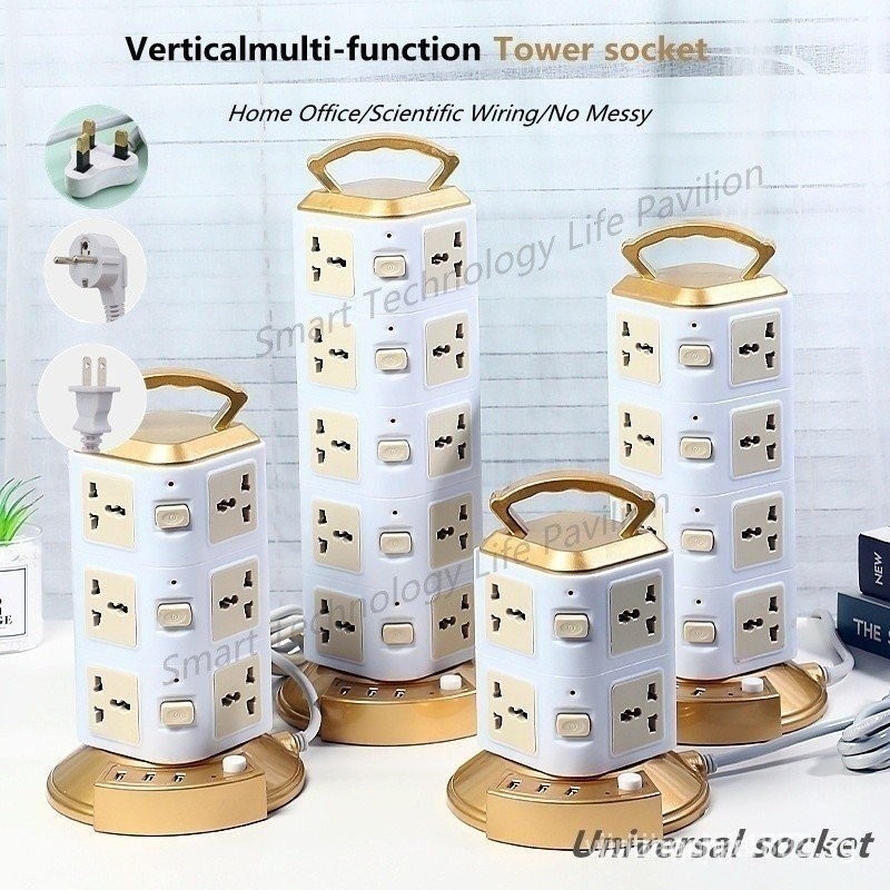 Multifunctional Socket Home Office 2m 3m 5m Power Extension Cord Tower ...