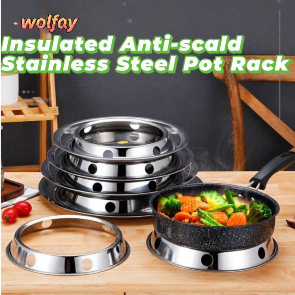 WOLFAY Wok Support Ring, Stainless Steel Universal Wok Pot Rack Stand ...