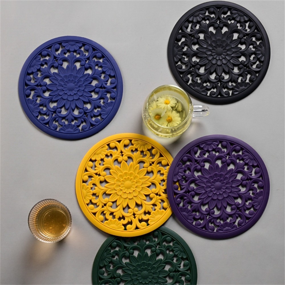 【FRDE】3Pcs 20cm Non-Slip Silicone Pot Pads Hot Pads Coaster Kitchen ...
