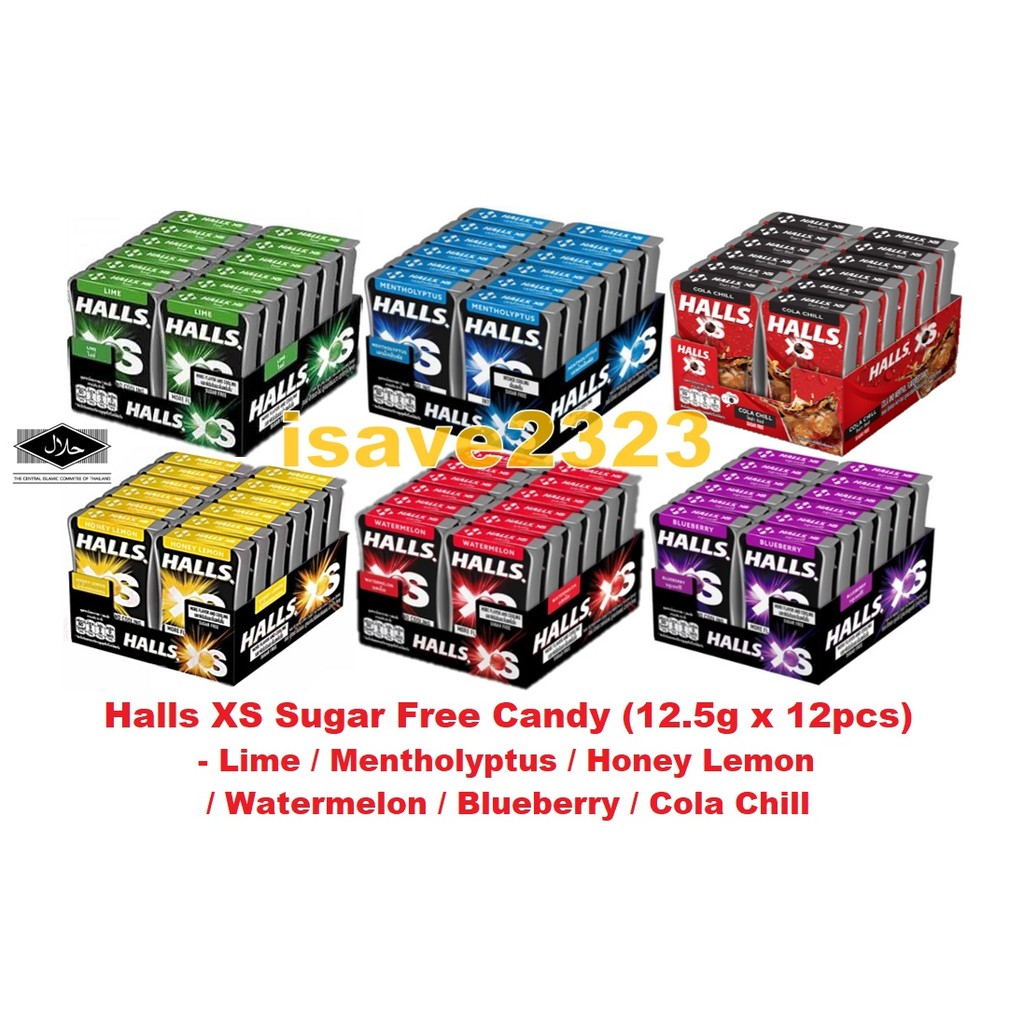 [HALAL] Halls XS Sugar Free Candy (12.6g x 12pcs) - 6 Flavours | Shopee ...