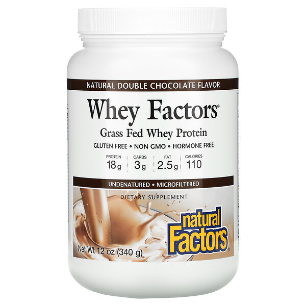 Natural Factors, Whey Factors, Grass Fed Whey Protein, Natural Double ...