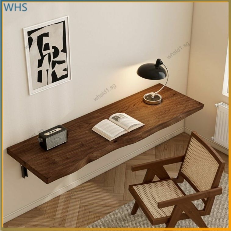 Wall mounted folding table wall folding table home solid wood desk hanging table wall computer ...