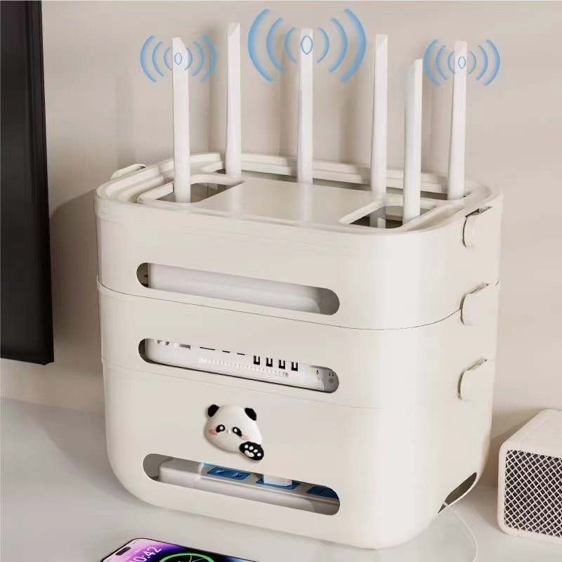 wifi Router Storage Box Household TV Set-Top Box Storage Rack Socket ...