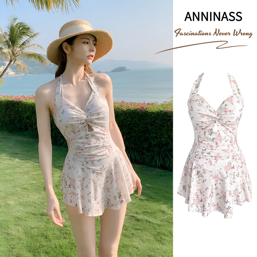 Anninass Swimming Suit One-Piece Swimming Suit Floral Swimsuit Swimming ...