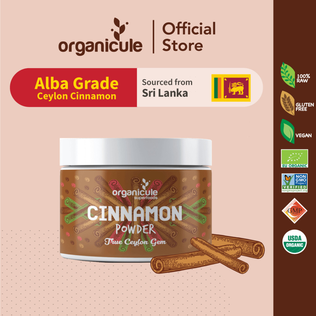 Organicule Ceylon Cinnamon Powder [100g] | Alba Grade | Anti-Diabetic ...