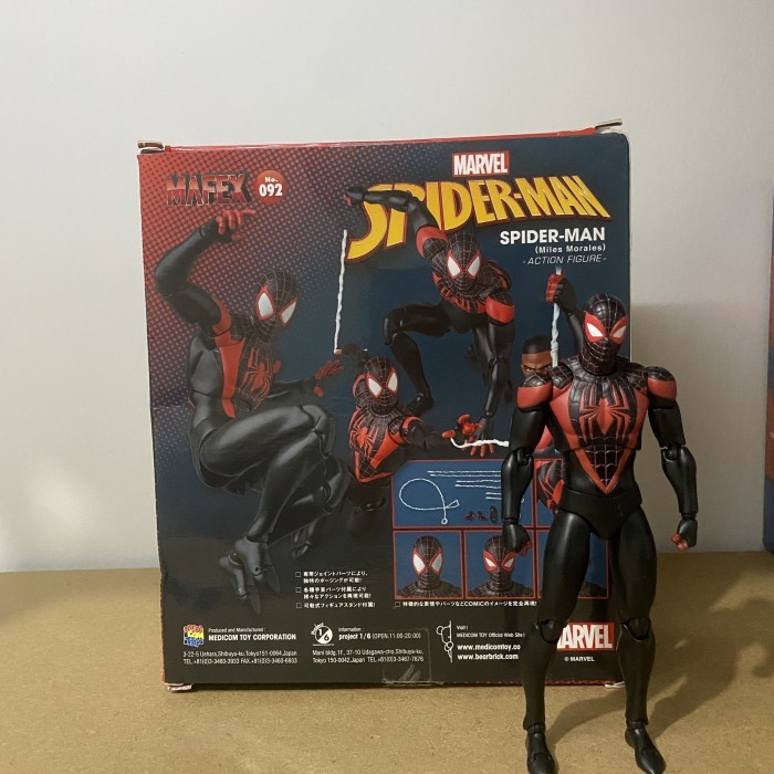 Mafex Miles Morales Spiderman Original BIB not SHF Mezco Marvel Legends ...