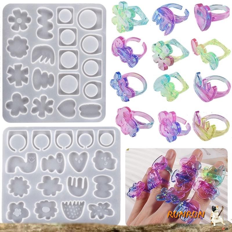 RUNUN Flower Silicone Ring Molds Different Sizes Ring Jewelry Resin ...