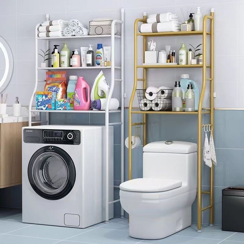 Washing Machine Above Storage Shelf Toilet Balcony Toilet Laundry ...