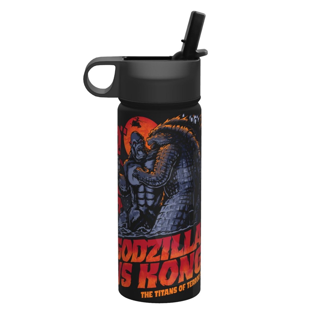 Godzilla VS Kong 18OZ Insulated Bottle with Straw & Spout Lid, Wide ...