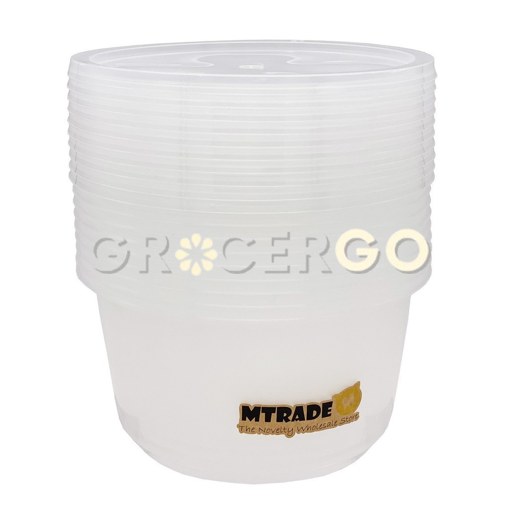 MTRADE Disposable Round Plastic Food Container With Lid (10 Set Per ...