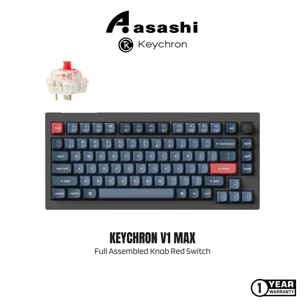 Keychron V1 Max ANSI 75% layout 84Key Full Assembled Knob RGB Hot-Swap ...