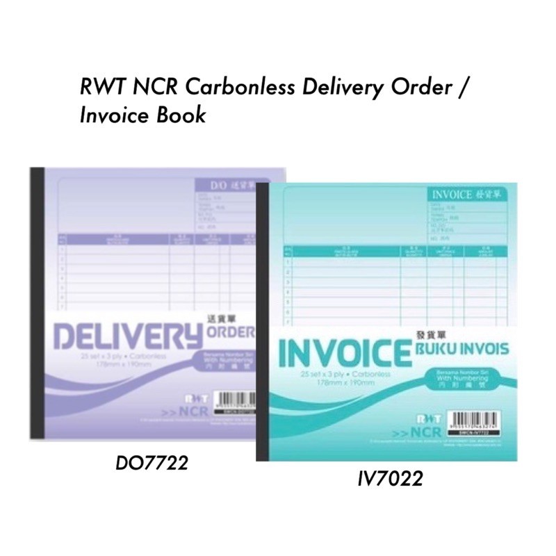 RWT NCR Carbonless Delivery Order / Invoice Book | Shopee Singapore