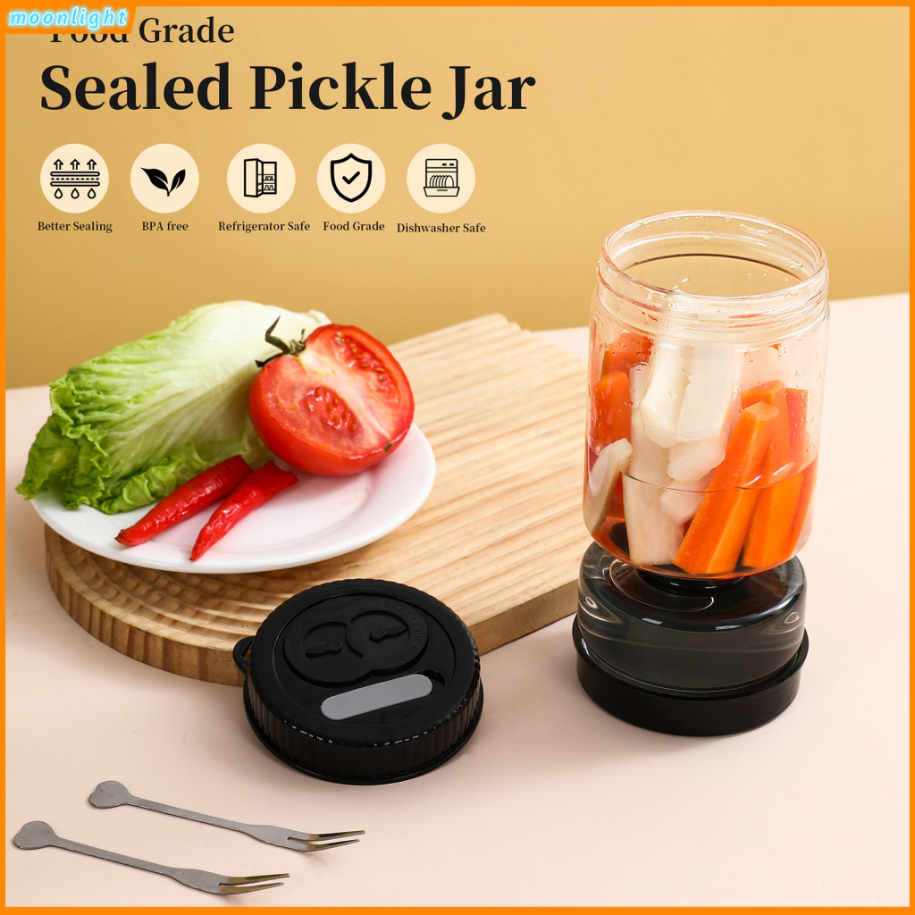 [MO] Flip-top Lid Pickle Jar Pickle Juice Separator Jar Hourglass ...