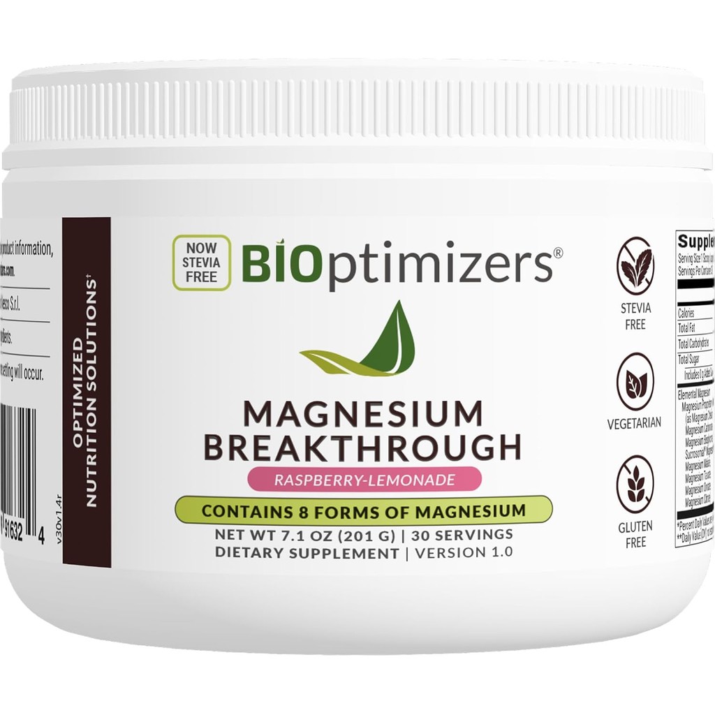 BIOptimizers Magnesium Breakthrough Drink Raspberry Lemonade - 8 Forms ...