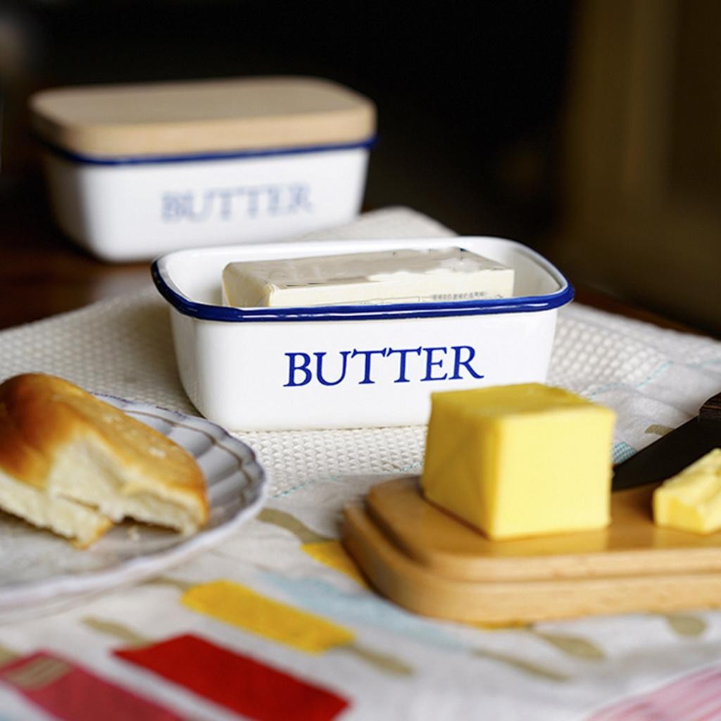 [blesiya21] Dish with Lid Large Container Holder Easy Butter Keeper for ...