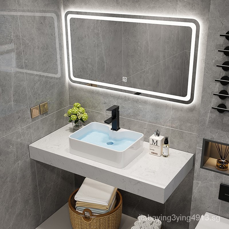 Bed & Breakfast Bathroom Marble Washstand Wall-Mounted Washbasin Table ...