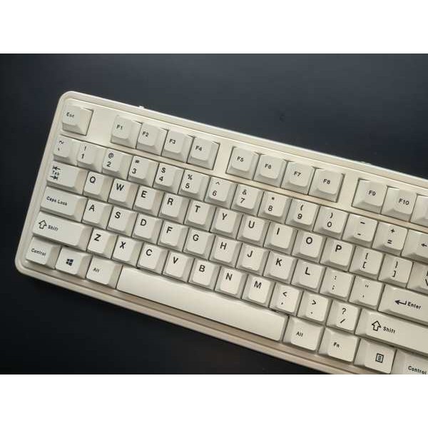 keycaps English minimalist white, original factory height, 125 keys ...