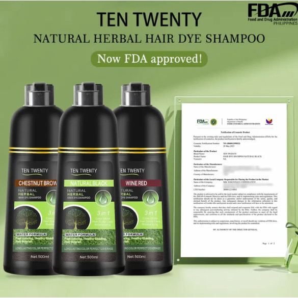 [FDA]TEN TWENTY aromatic Hair Shampoo Herbal Hair Dye Shampoo in 15Min ...