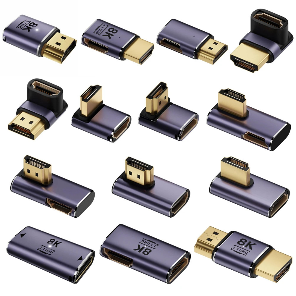 HDMI-Compatible Adapter 90 270 Degree Right Angle Male to Female ...