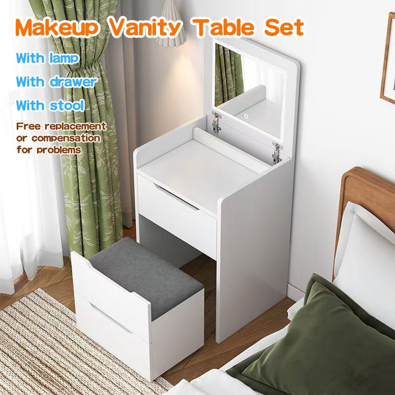 【SHIP FROM SG】Dressing Table with Illuminated Flip Up Mirror，Makeup ...