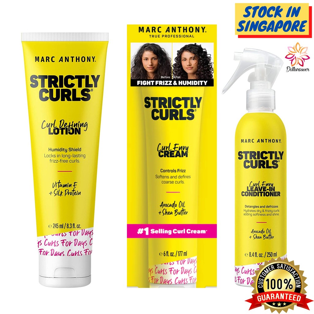 Marc Anthony Strictly Curls Curl Cream 177ml Leave In Conditioner 250ml Curl Defining Lotion