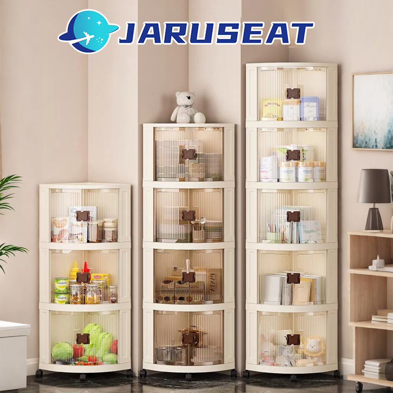 JARUSEAT Double door foldable and movable triangular storage cabinet ...