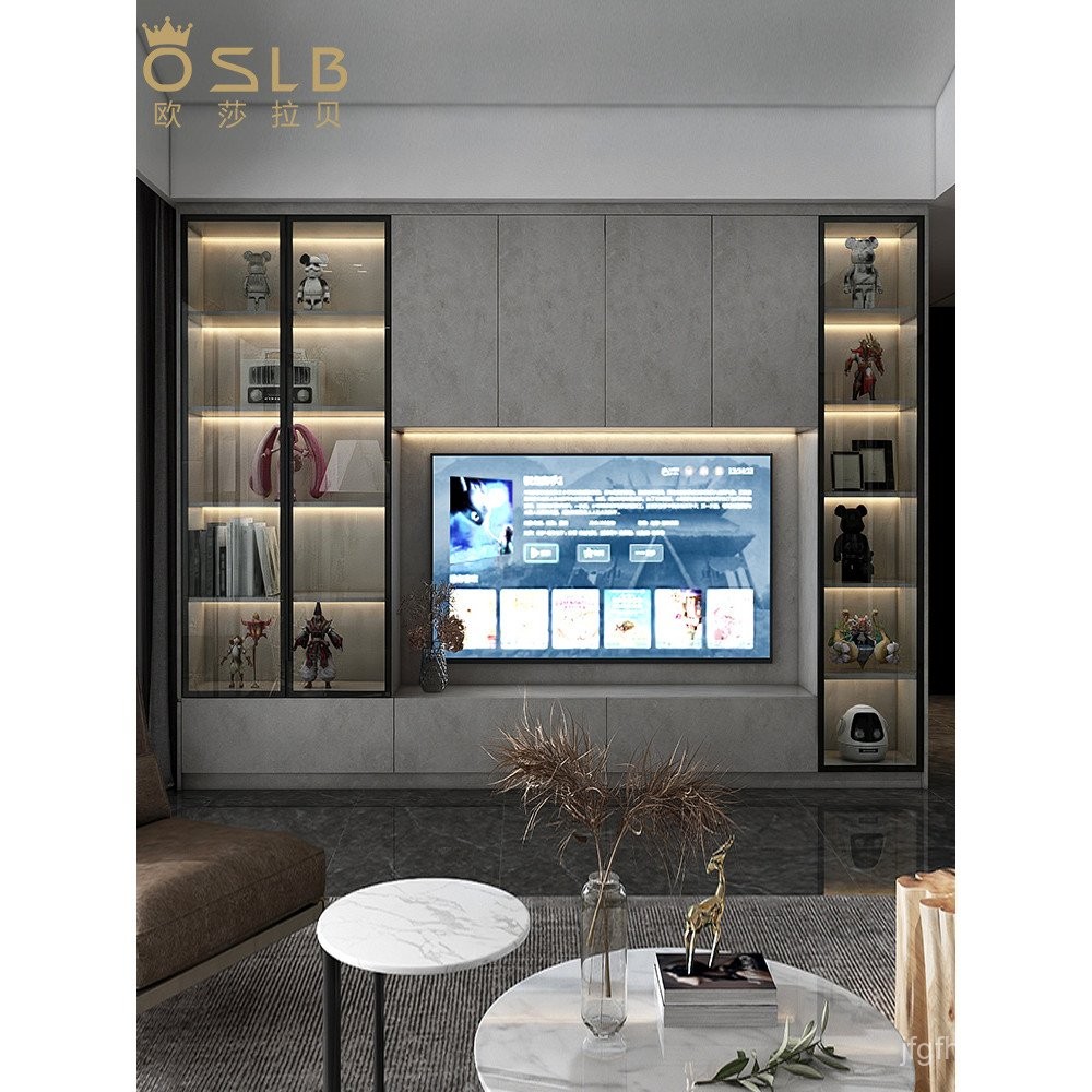 Nordic Light Luxury Solid Wood TV Cabinet Background Wall Cabinet ...