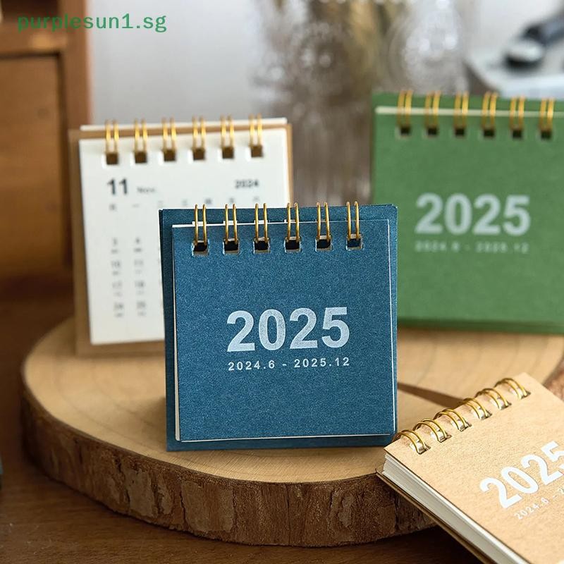 Purrple 2025 Mini Simple Small Desk Calendar Pocket Portable Calendar ...