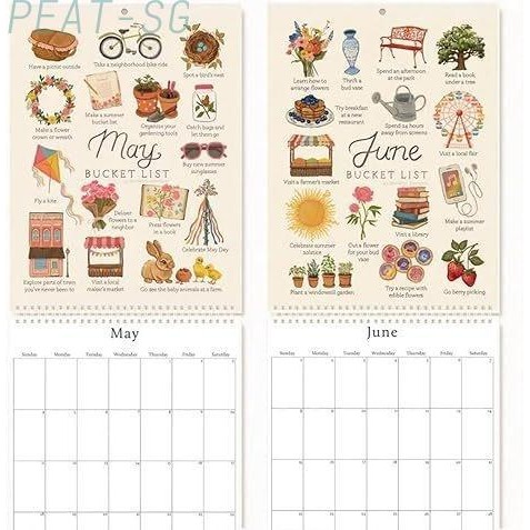 2025 Bucket List Calendar: 12-Month Wall Planner with To-Do Lists ...